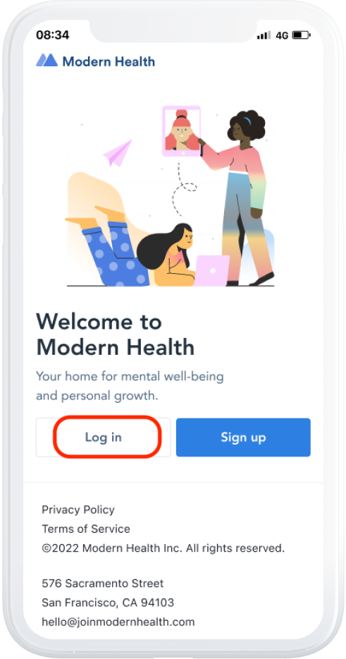 Log In Assistance – Modern Health